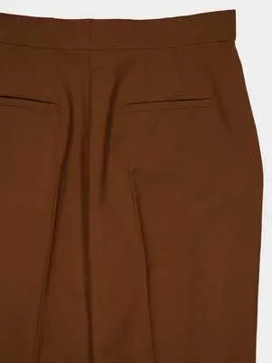Fendi Wool-mohair Flared Trousers - Brown