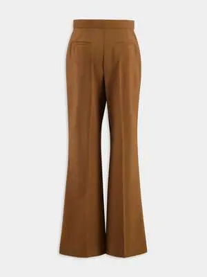 Fendi Wool-mohair Flared Trousers - Brown
