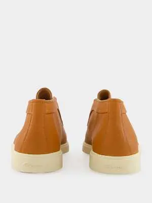 Santoni Leather Desert Boots - Brown