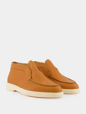 Santoni Leather Desert Boots - Brown