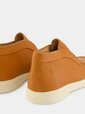 Santoni Leather Desert Boots - Brown