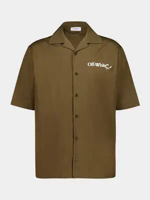 Off-White Beech White Scribble Arrow Cotton Shirt - Brown