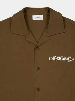 Off-White Beech White Scribble Arrow Cotton Shirt - Brown