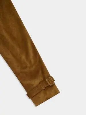 Saint Laurent Suede Double-breasted Trench Coat