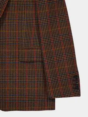 Saint Laurent Wool Check Jacket - Brown