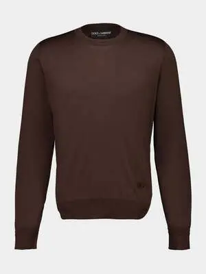 Dolce & Gabbana Silk Crewneck Pullover - Brown