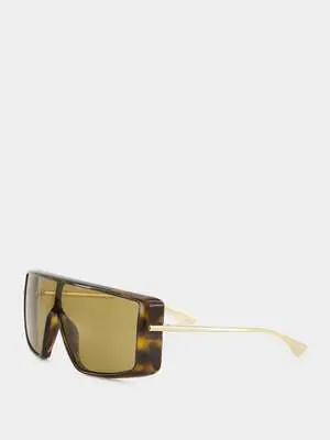 Alexander McQueen Havana T-bar Visor Sunglasses