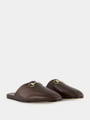 Gucci Horsebit Leather Mule - Brown