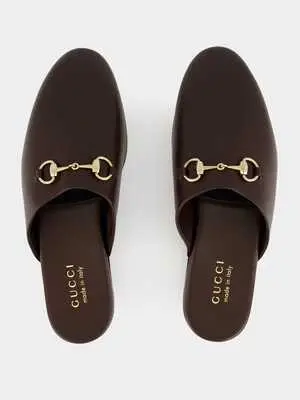 Gucci Horsebit Leather Mule - Brown