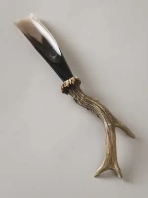 LORENZI MILANO Roe Deer Antler Shoehorn - Brown