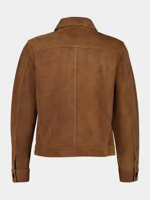 AMI Paris Suede Buttoned Jacket - Brown