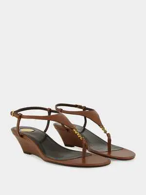Saint Laurent Cassandra Mid-heel Sandals - Brown