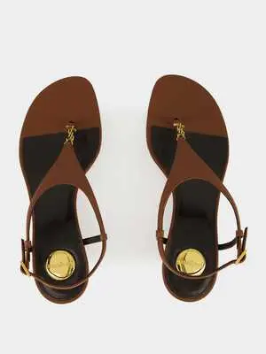 Saint Laurent Cassandra Mid-heel Sandals - Brown