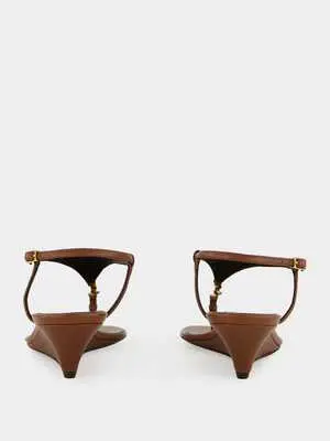 Saint Laurent Cassandra Mid-heel Sandals - Brown