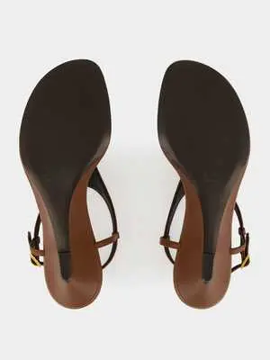 Saint Laurent Cassandra Mid-heel Sandals - Brown