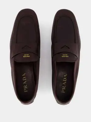 Prada Dark Leather Loafers - Brown