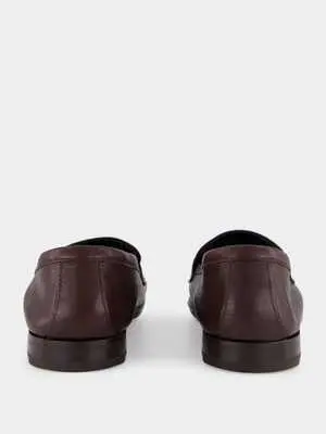 Prada Dark Leather Loafers - Brown