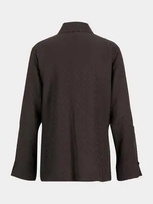 Fendi Silk Ff Jacquard Draped Shirt