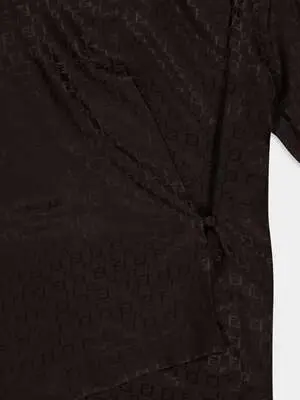 Fendi Silk Ff Jacquard Draped Shirt
