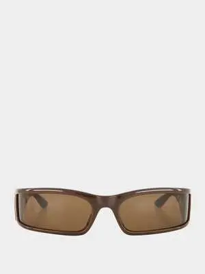 Balenciaga Sunset Rectangle Sunglasses - Brown