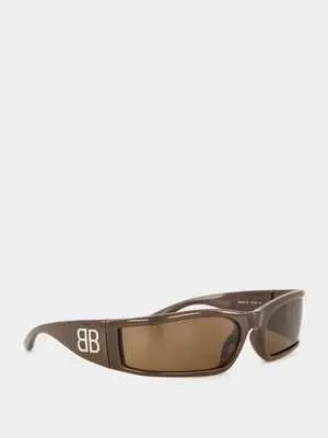 Balenciaga Sunset Rectangle Sunglasses - Brown