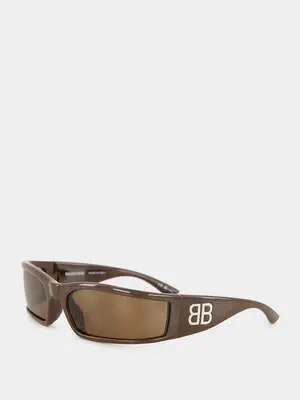 Balenciaga Sunset Rectangle Sunglasses - Brown