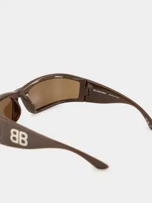 Balenciaga Sunset Rectangle Sunglasses - Brown