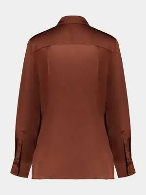 Zimmermann Hypnotic Satin Shirt - Brown