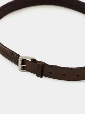 LEMAIRE Braided Leather Belt - Brown