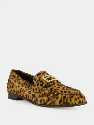 Fendi Leo-print Cavallino Loafers - Brown