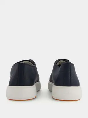 Santoni Tumbled Leather Sneakers - Blue