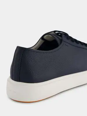 Santoni Tumbled Leather Sneakers - Blue