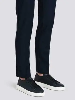 Santoni Leather Sneakers - Blue
