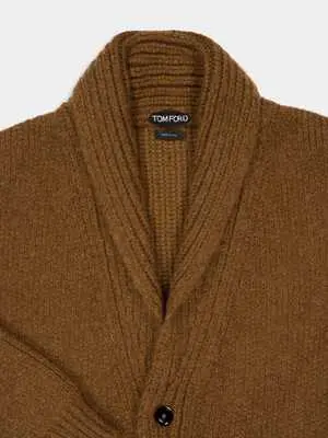TOM FORD Cashmere Shawl Collar Cardigan - Brown