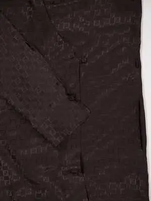 Fendi Ff Jacquard Silk Midi Shirt Dress