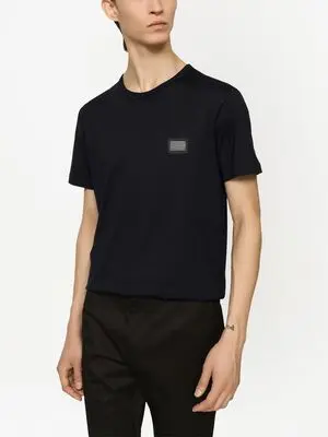 Dolce & Gabbana Cotton T-shirt With Metal Logo Tag