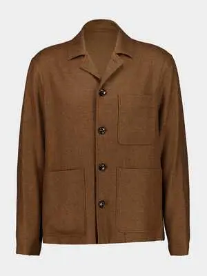 PIACENZA CASHMERE 1733 Cashmere-silk Buttoned Jacket - Brown