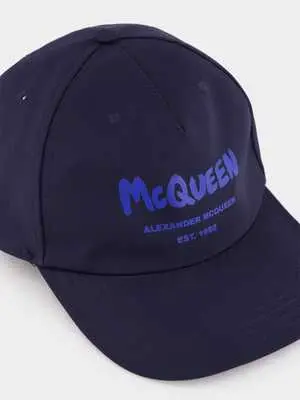 Alexander McQueen Baseball Cap With Logo - Blue