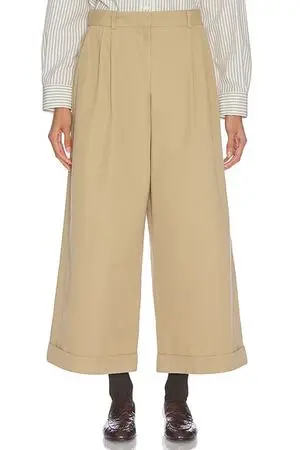 THE ROW Tailored Wide Leg Trousers - Sand