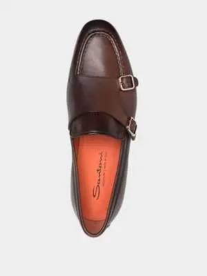 Santoni Carlos Leather Monk Shoes