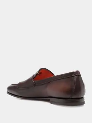 Santoni Carlos Leather Monk Shoes