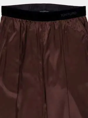 TOM FORD Cinnamon Stretch Silk Satin Pj Pants - Brown