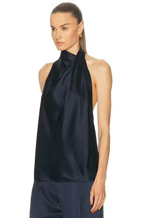 THE SEI Draped Halter Top - Space