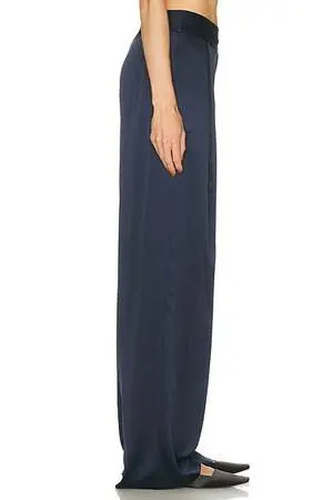 THE SEI Relaxed Pleated Satin Trousers - Space