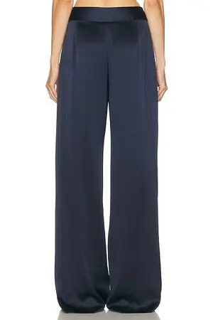 THE SEI Relaxed Pleated Satin Trousers - Space