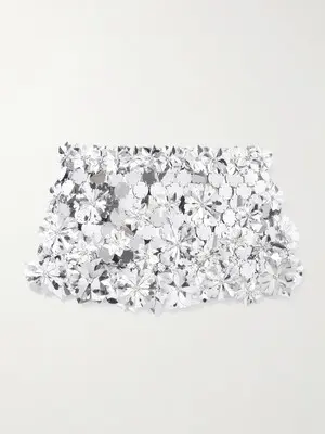 Rabanne Embellished Chainmail Mini Skirt - Silver