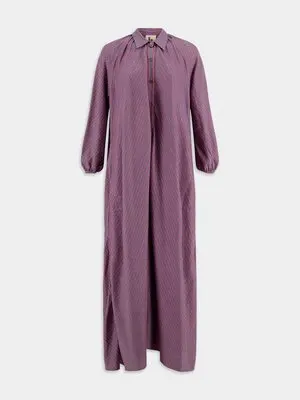 PAULA Striped Cotton Dress - Blue