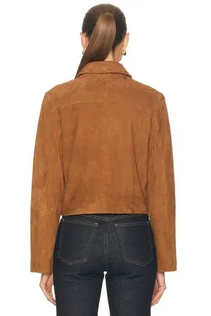 BY MALENE BIRGER Cropped Suede Jacket - Rusty Sand