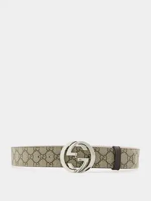 Gucci Gg Supreme Canvas Belt With Buckle - Brown