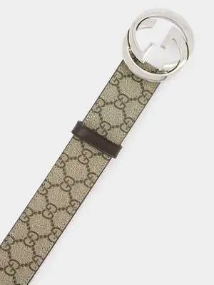 Gucci Gg Supreme Canvas Belt With Buckle - Brown